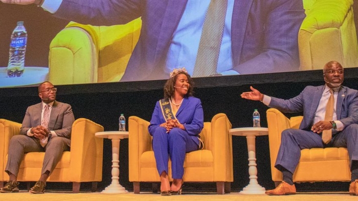 JCSU President Armbrister, Miss JCSU Essence Winston Speak on PGA Panel
